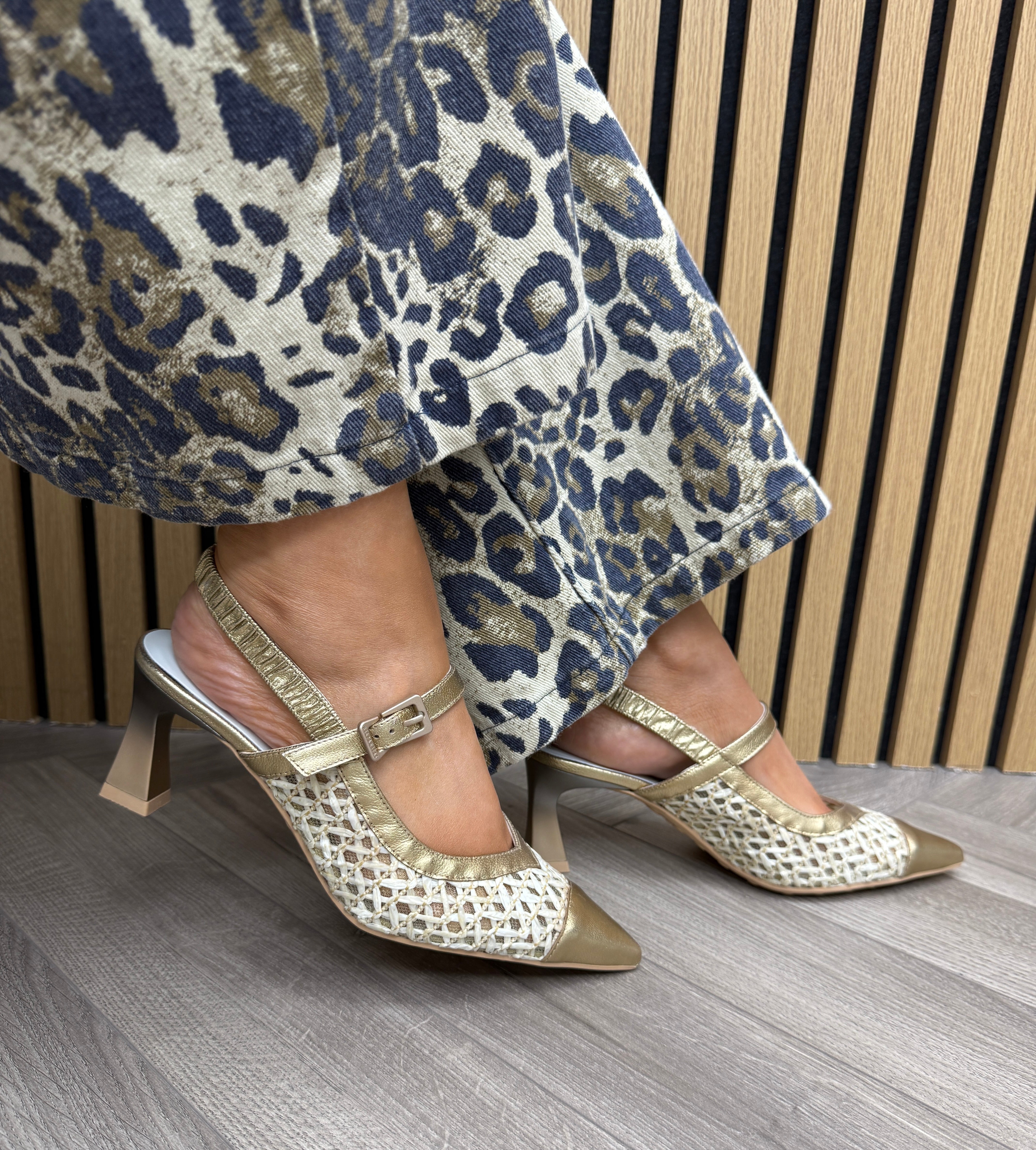 Hispanitas (SS26) RHV264671 High Heel Metallic Woven Slingback - Plati ...