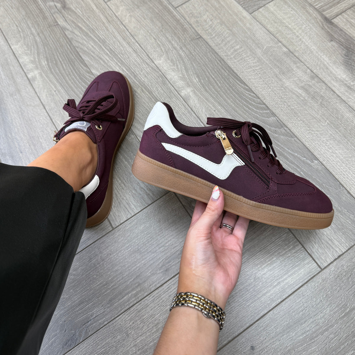 Marco Tozzi (AW25) 2-23777-45 Gum Sole Trainer With Zip - Vino Comb (M ...