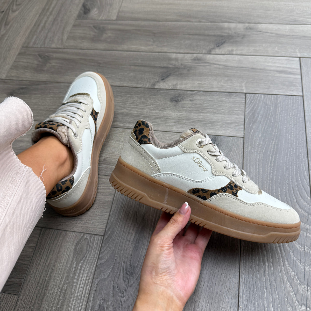 S.Oliver (AW25) 5-23623-45 Platform Gum Sole Trainer With Leopard Trim ...