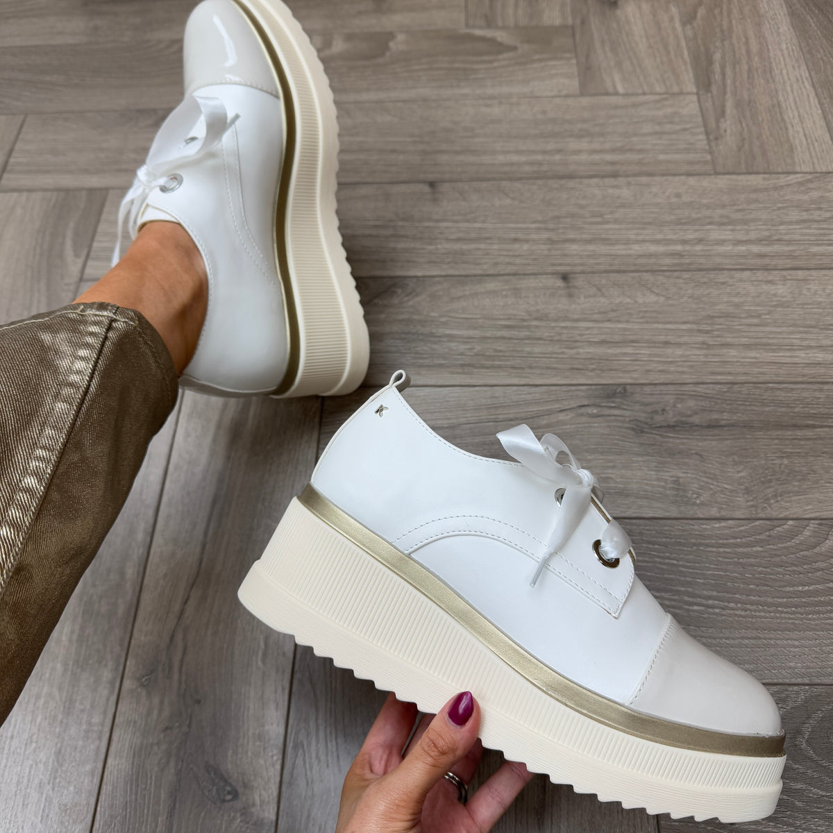 Kate Appleby (SS25) Buckworth Platform Brogue With Ribbon Lace - Porce ...