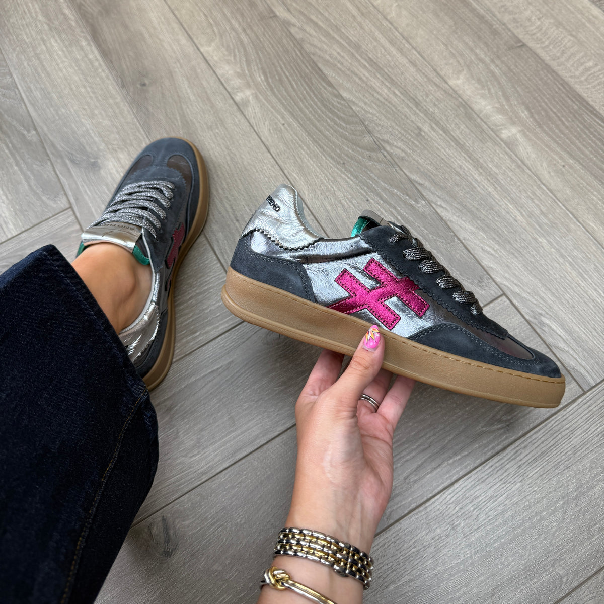 Another Trend (SS26) A032 Multi Metallic Trainer - Anthracite (AT33 ...