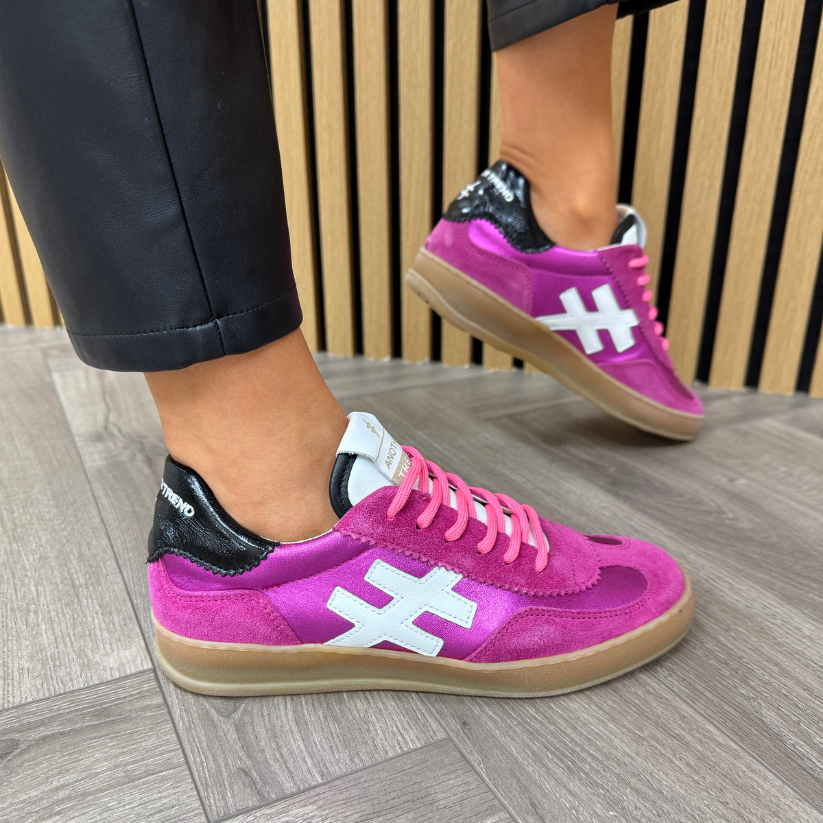 Another Trend (AW25) A032M324 Metallic Gum Sole Trainer With Black Hee ...