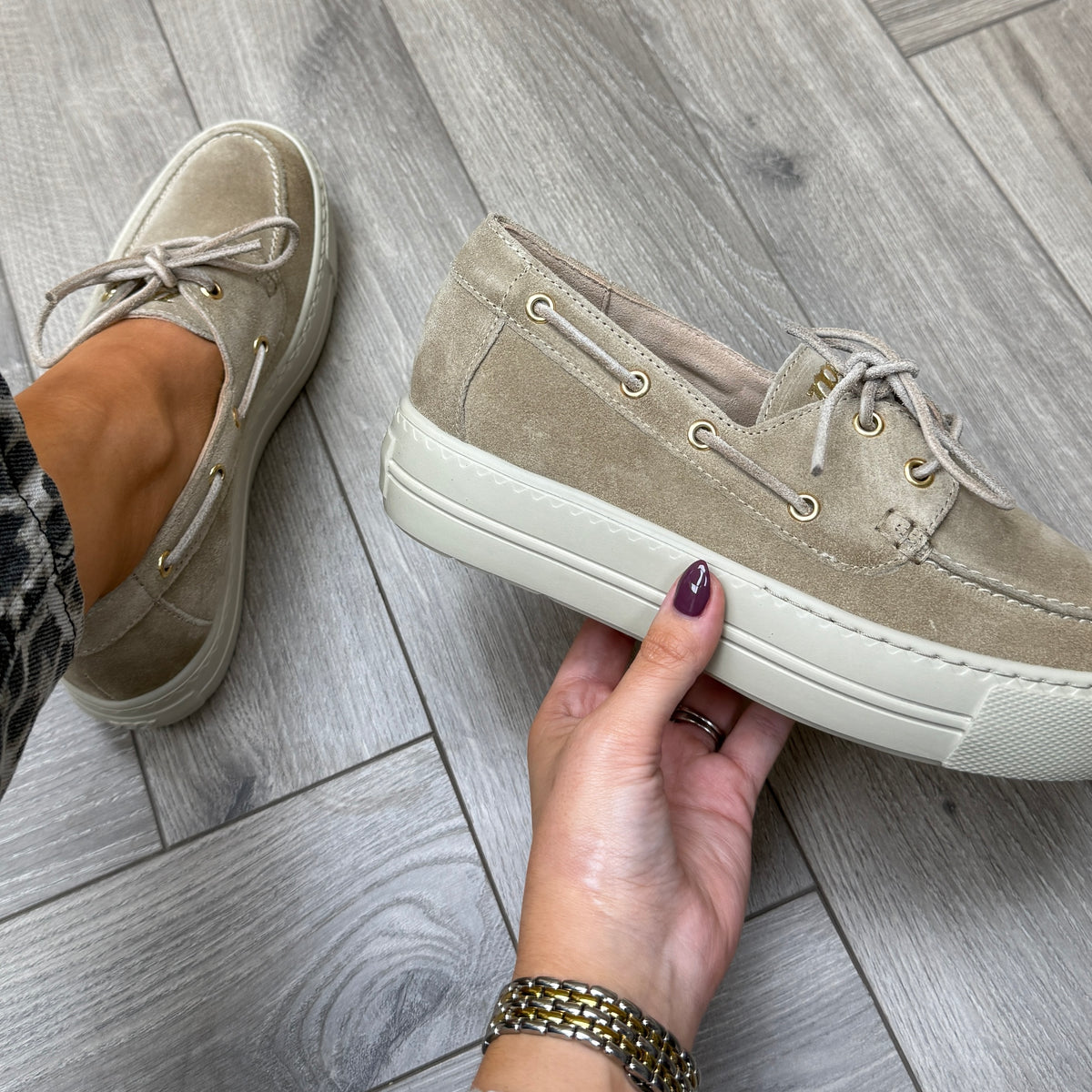 Paul Green (SS26) 1197-049 Platform Suede Boat Shoe -Soft Suede Grain ...